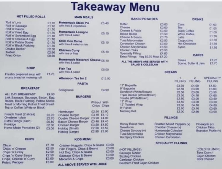 Menu at Agnes Place cafe, Airdrie