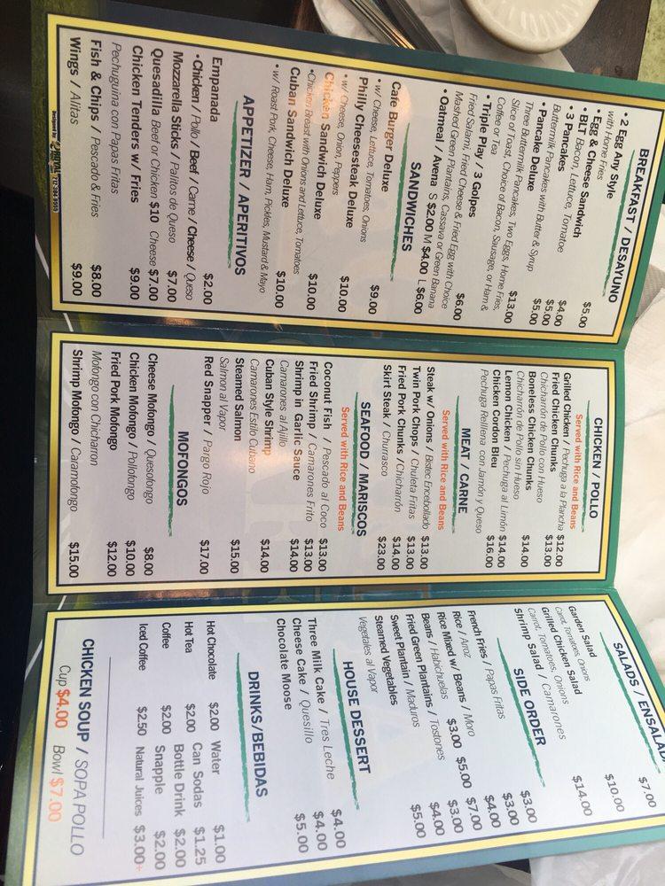 Menu at LaGuardia Cafe, New York City