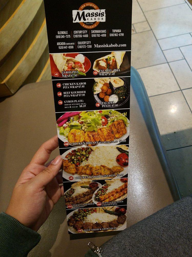 Menu at Massis Kabob The Original Kabobery restaurant, Arcadia