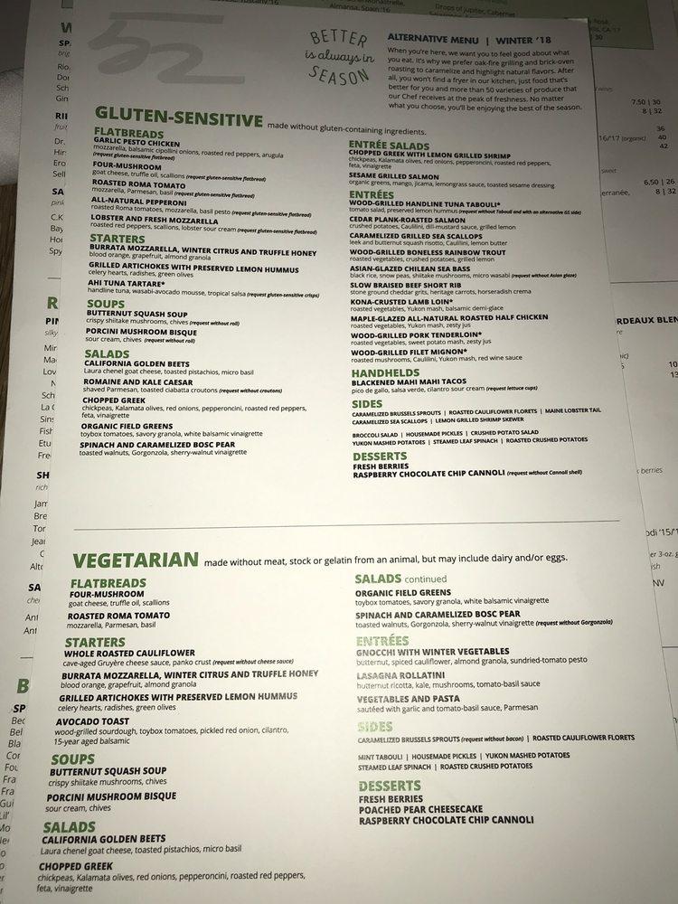 Menu at Seasons 52 pub & bar, Troy