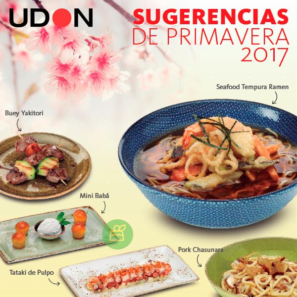 Menu at Udon restaurant, Leganés, Centro Comercial Parquesur