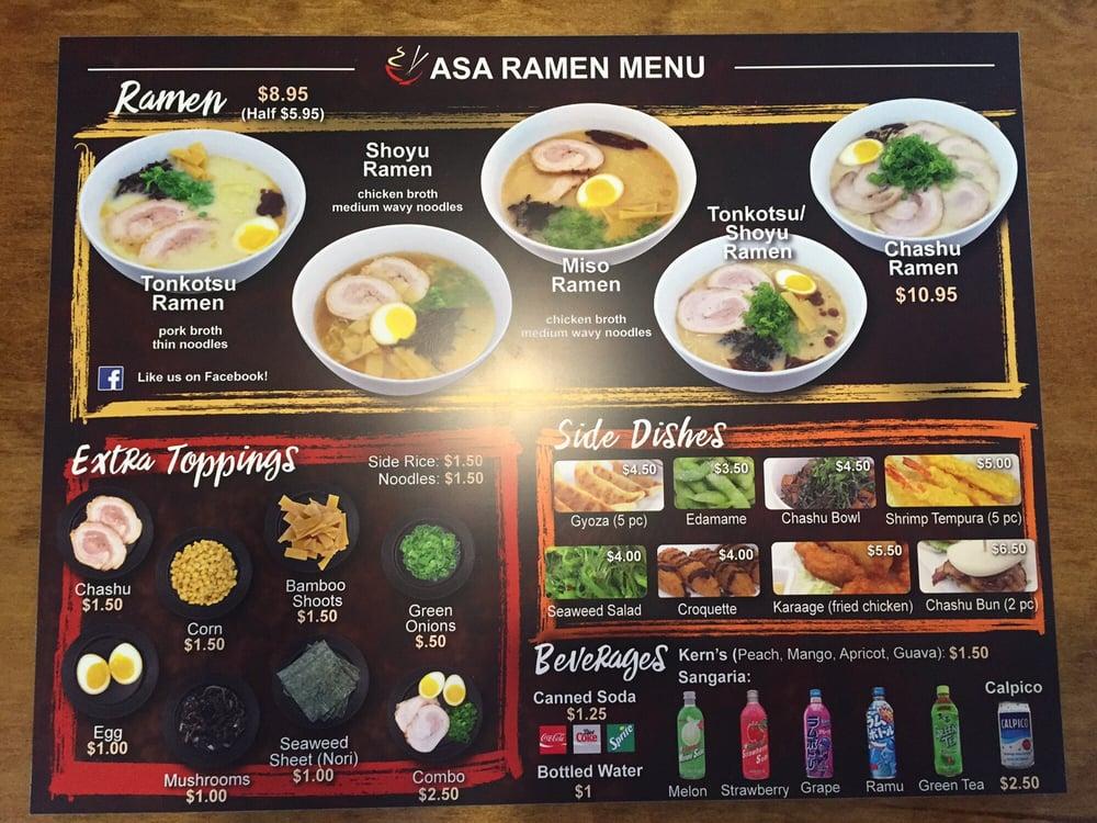 Carta del restaurante Asa Ramen, Orem