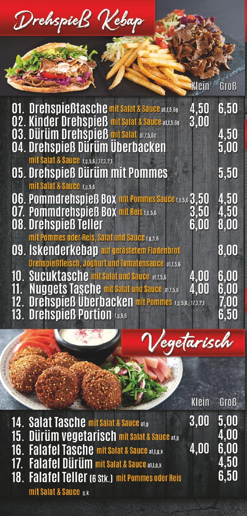 Speisekarte von EVA Grill Pizzeria & Grill, Kempen