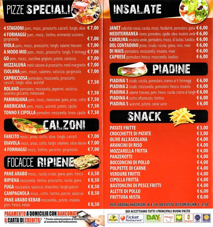 Menu at Free Way Pizzeria Fast-Food, Scandicci
