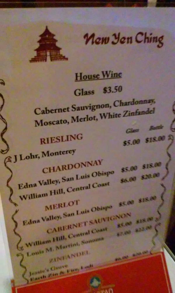 Menu at New Yen Ching Restaurant, Stockton