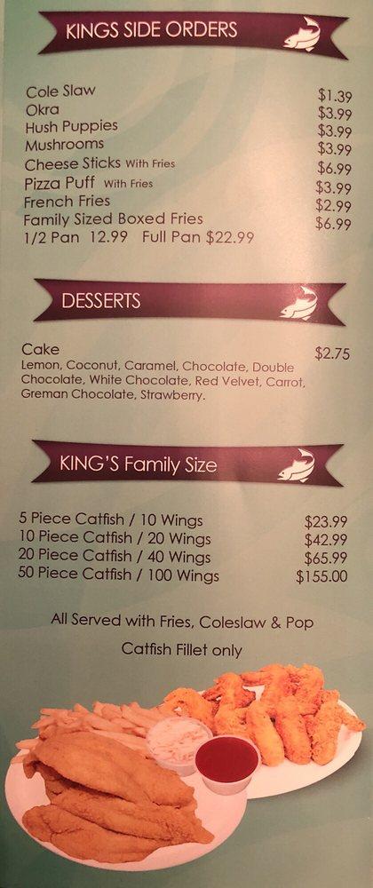 Menu at King Fish & Wings restaurant, Joliet