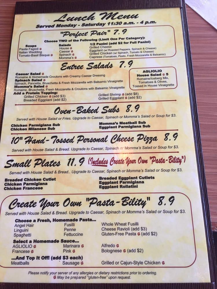 Menu at Agliolio ~ a FRESH Take on Italian pub & bar, Boynton Beach