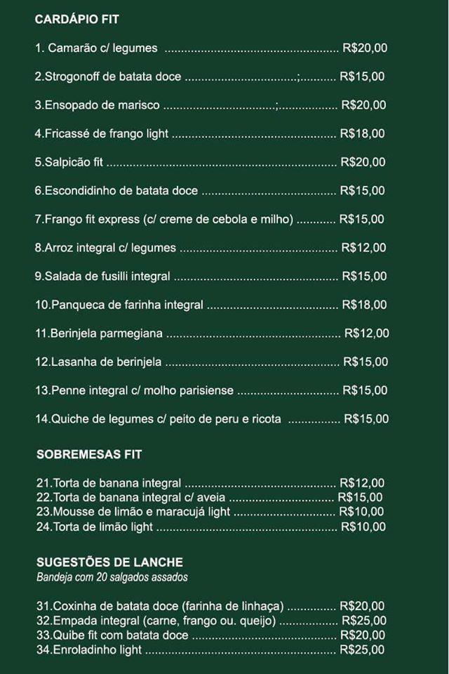 Menu at Clube Fit, Volta Redonda