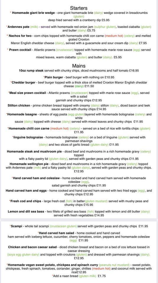 Menu at Rose & Castle pub & bar, Coventry, Main Rd