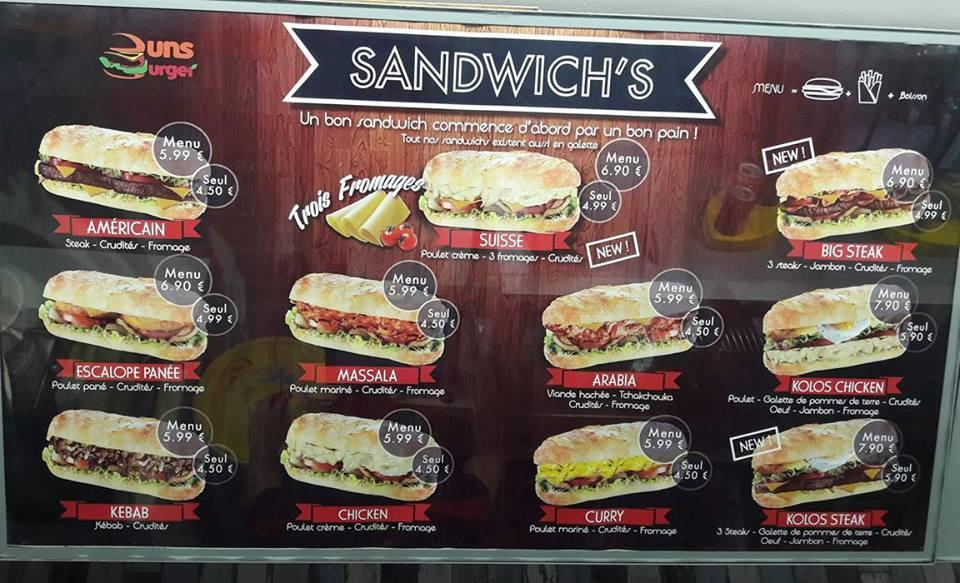 Menu at B.burger centre ville restaurant, Nimes