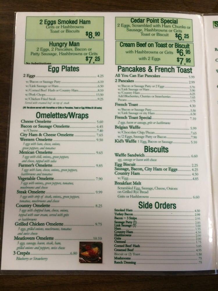Menu at Cedar Point Restaurant, Spring Lake