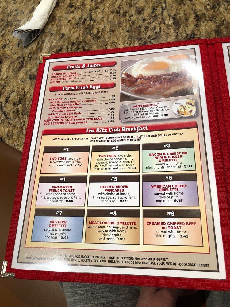 Menu at RITZ Diner restaurant, Philadelphia