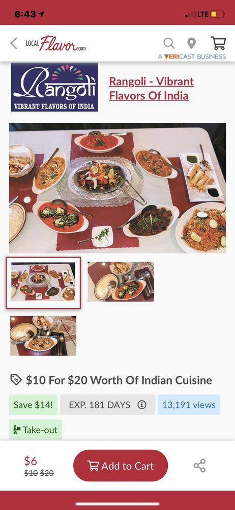 Menu at Rangoli: Vibrant Flavors Of India restaurant, Philadelphia
