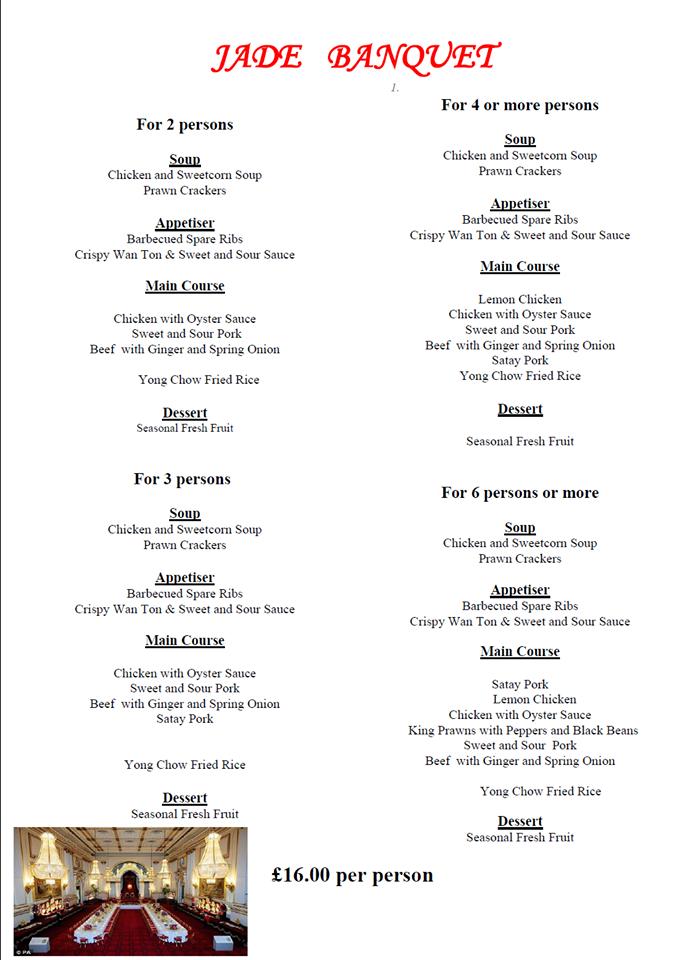 Menu at Mandarin Cantonese restaurant, Newcastle upon Tyne