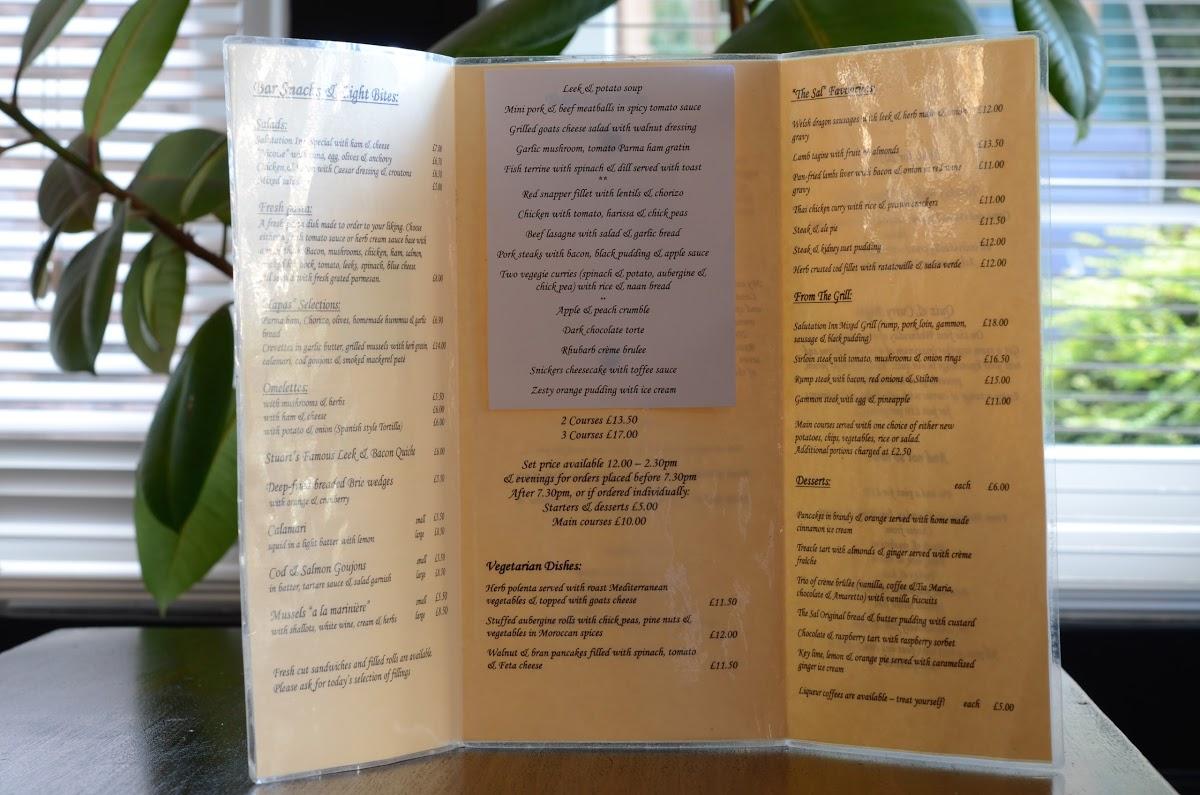Menu at Ye Olde Salutation Inn pub & bar, Weobley