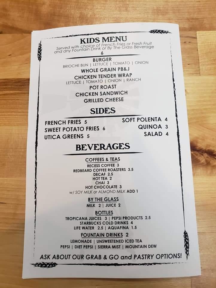 Menu at Brewer Union Cafe, Brewerton