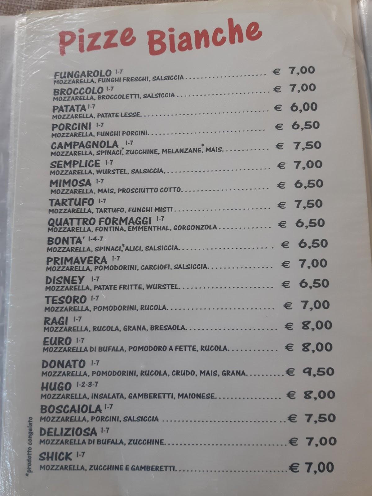 Menu da Sapori di pizza ristorante, Montesilvano