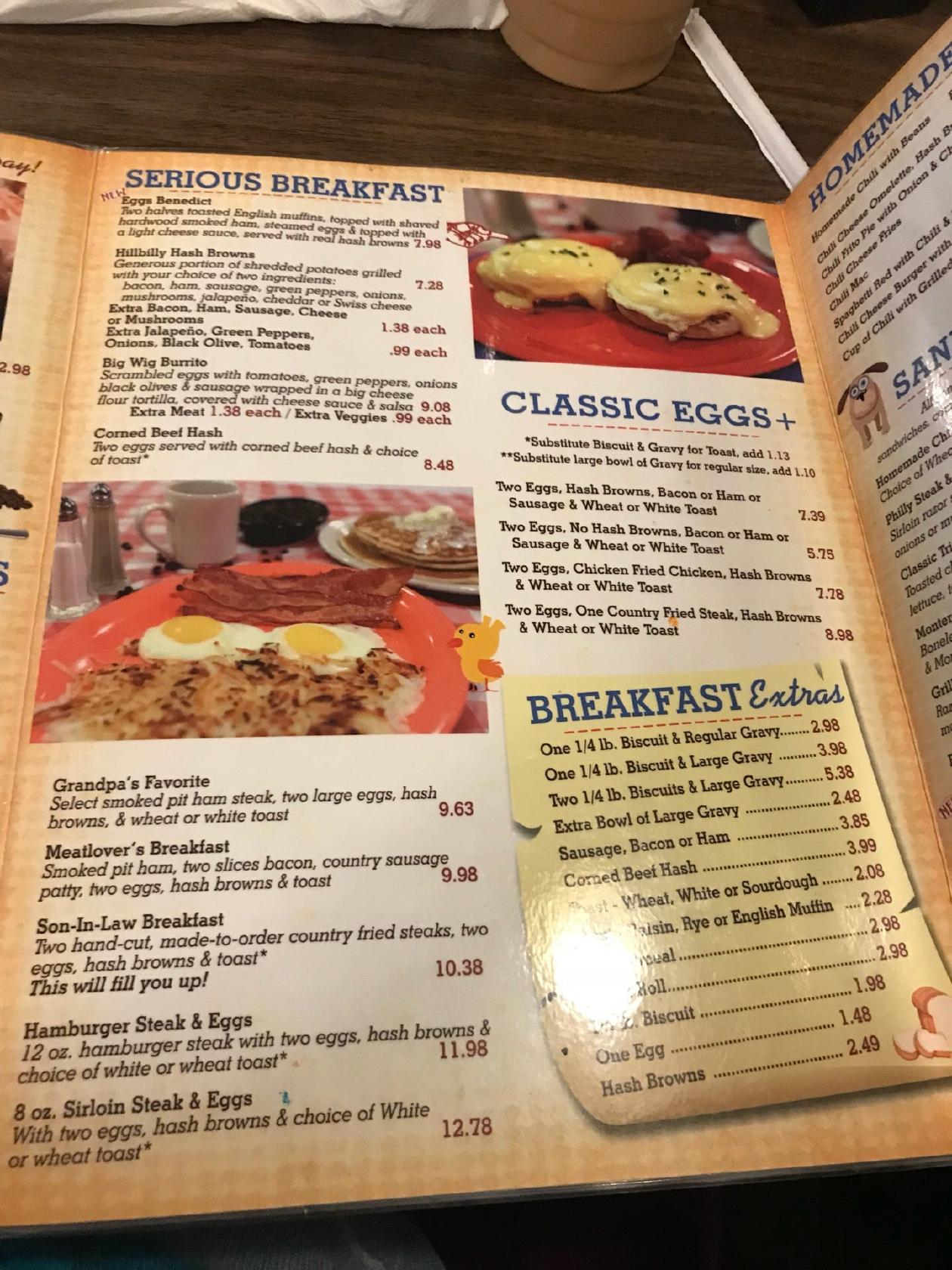 Menu at Granny Shaffer's Restaurant, Joplin, N Rangeline Rd