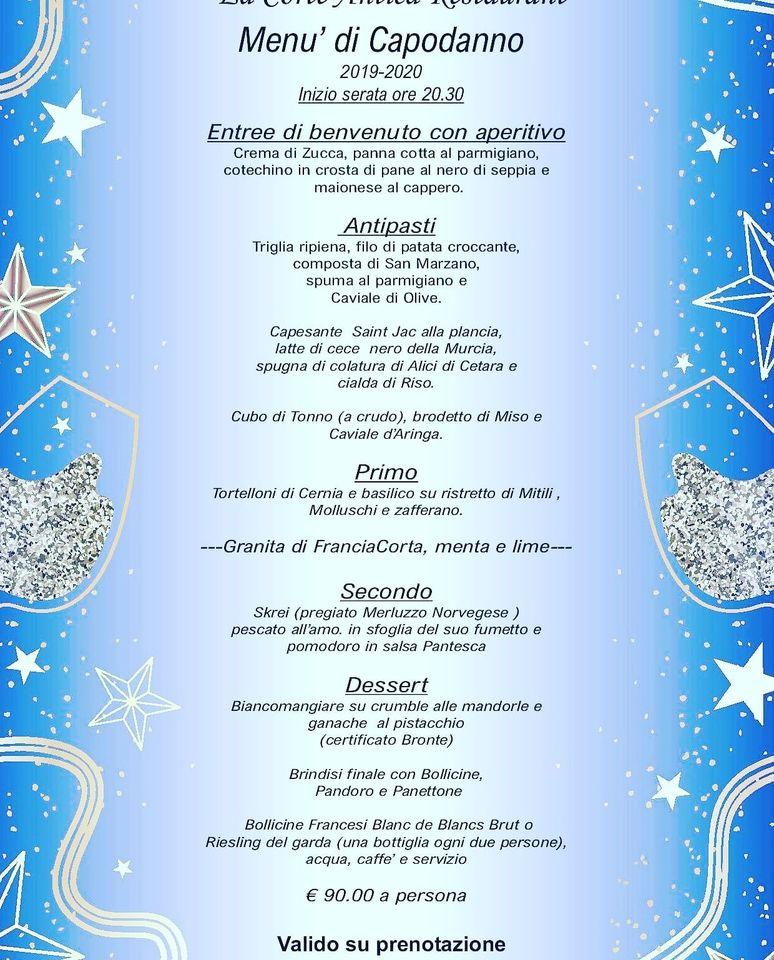 Menu at La Corte Antica Restaurant, San Felice del Benaco