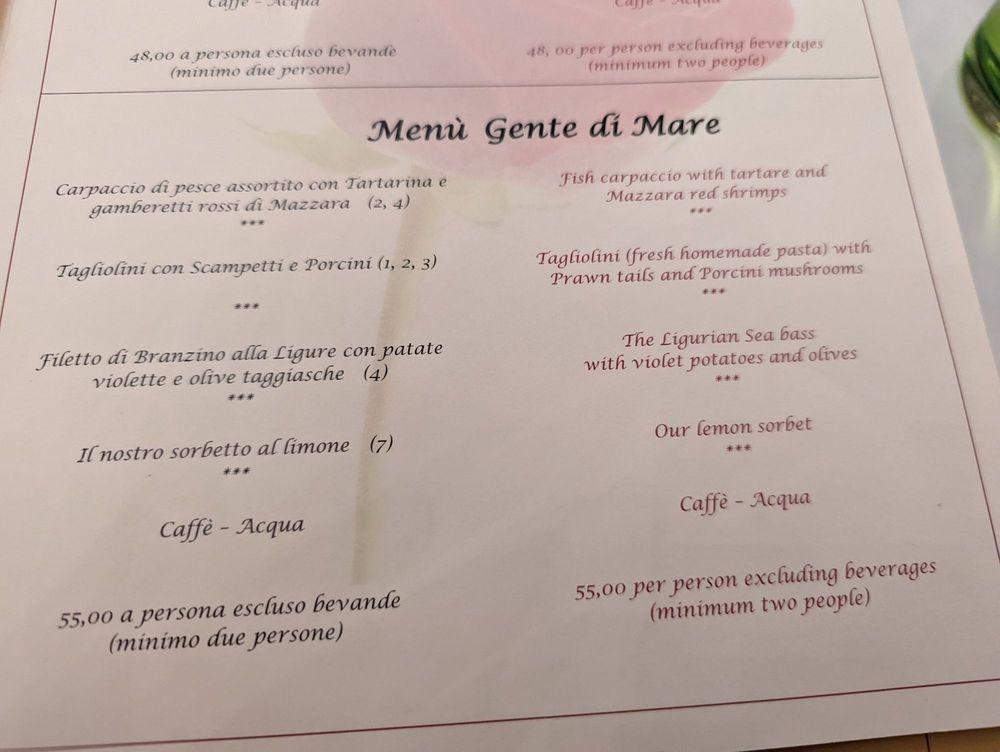 Menu da Osteria Mamma Rosa pub & bar, Milano, Piazza Cincinnato