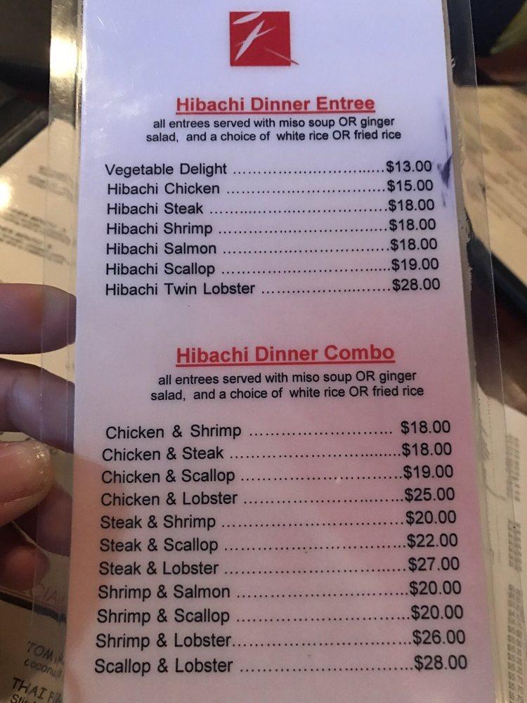Menu at Sora Japanese Restaurant, Pisgah Forest
