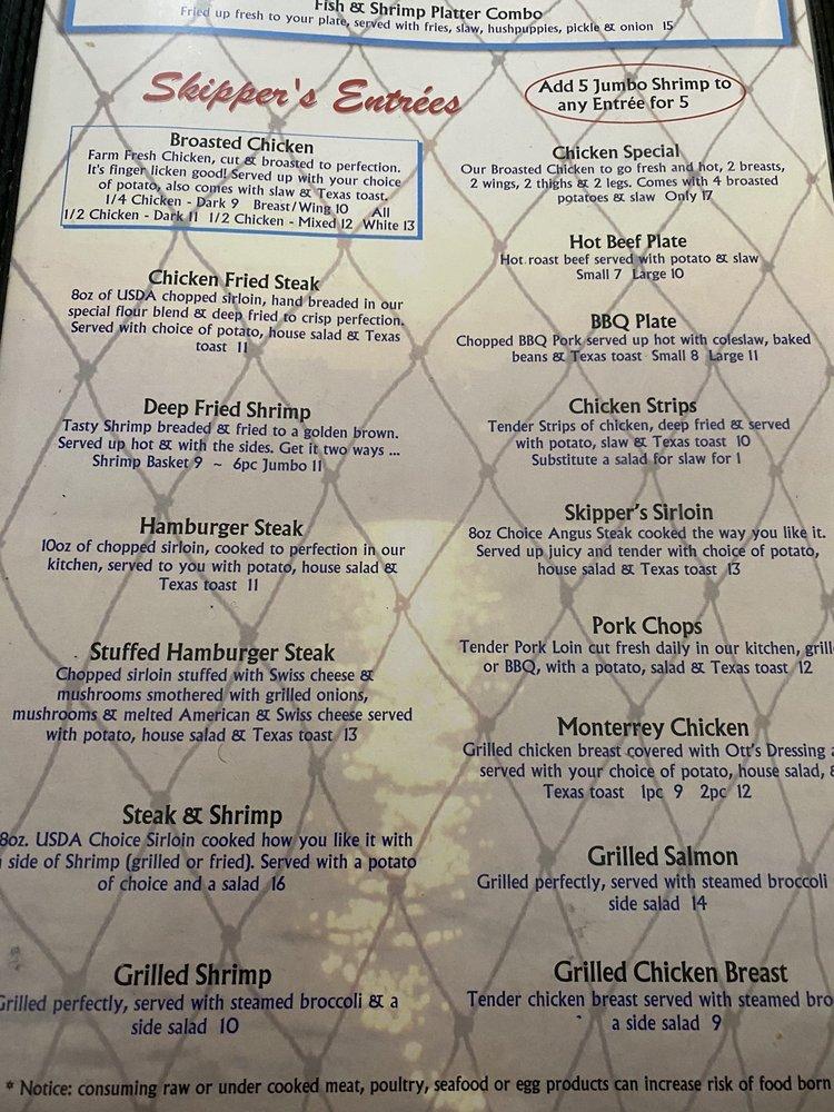 Menu at Skipper's Restaurant, Mountain Home