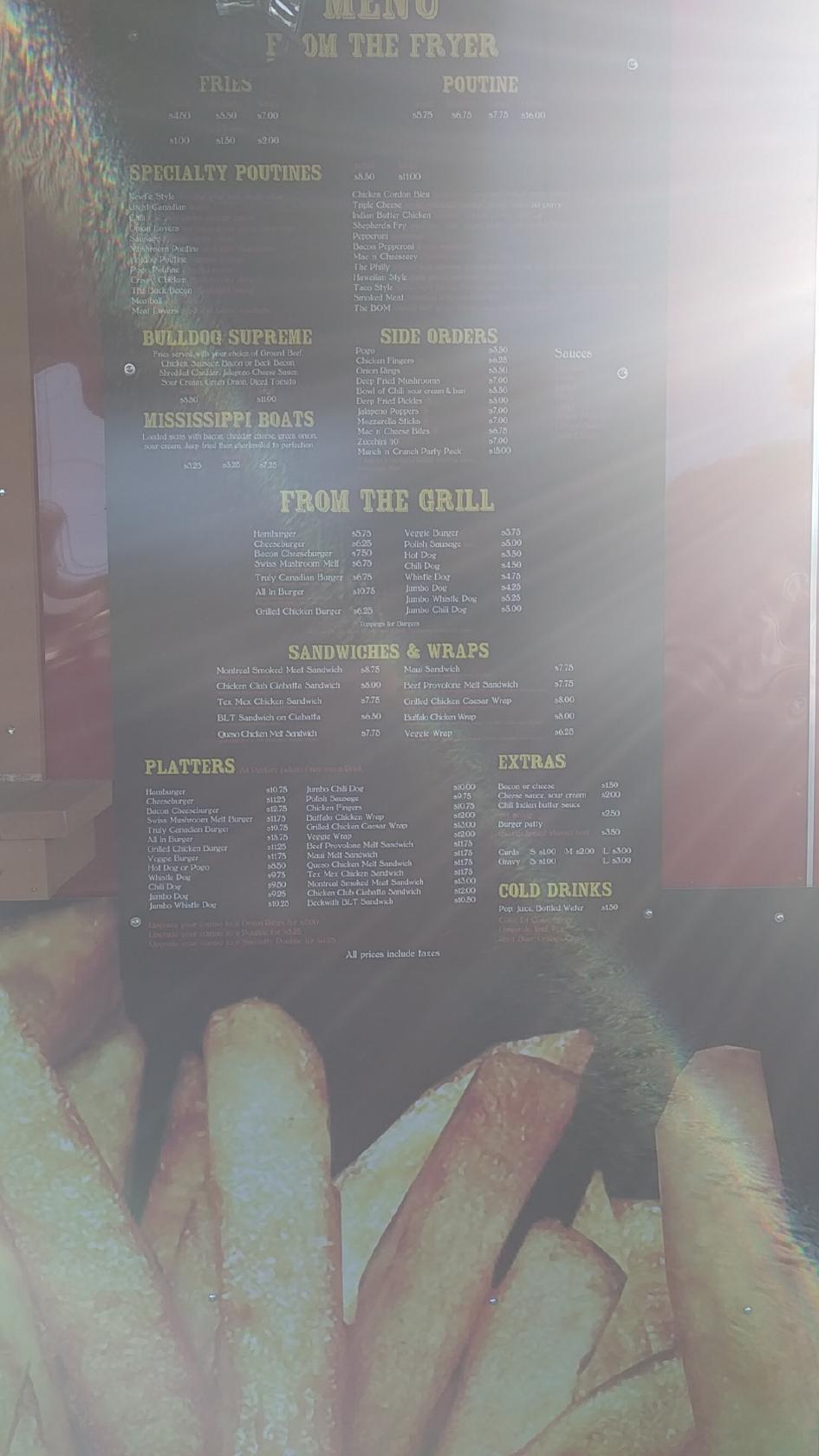 Menu at The Crispy Spud restaurant, Carleton Place