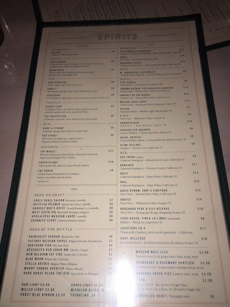 Menu at The Pine Room pub & bar, Prospect