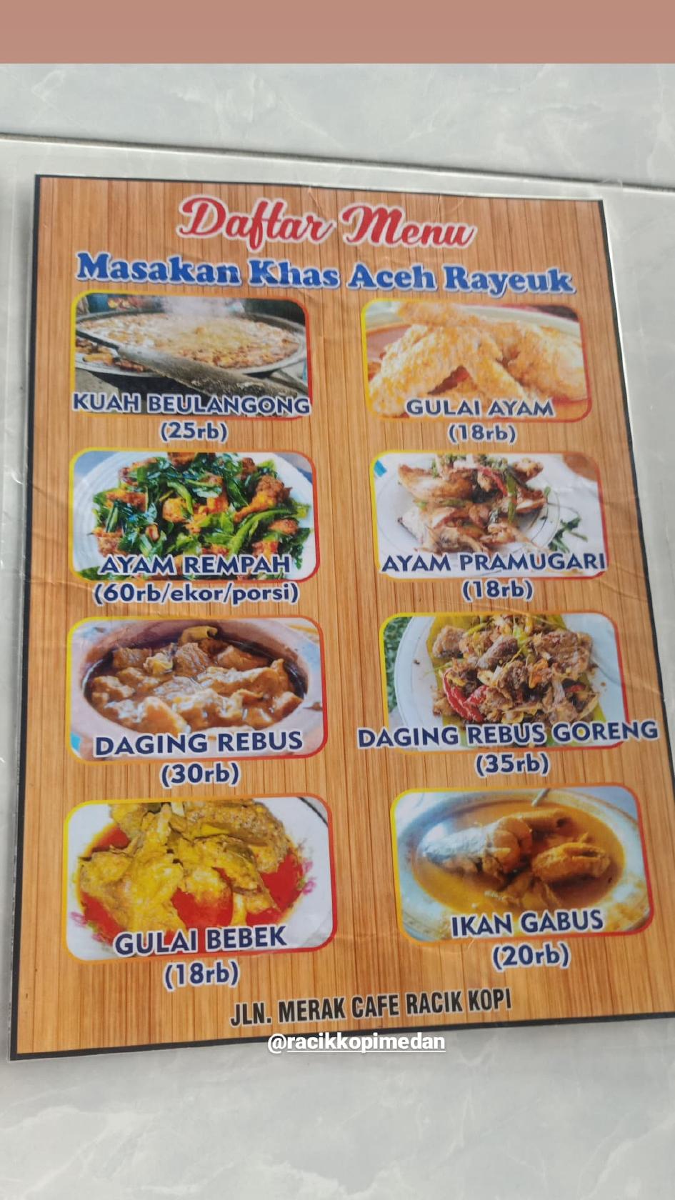 Menu at Kari kambing sultan jaya restaurant, Medan