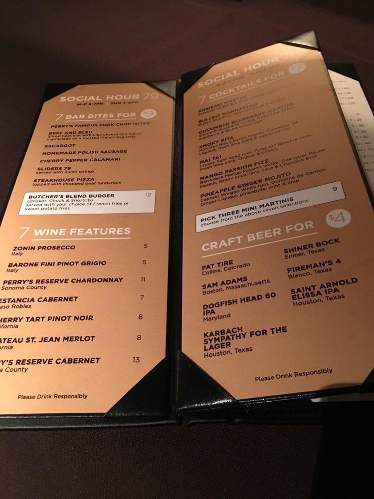 Menu at Perry's Steakhouse & Grille, The Woodlands, Woodlands Pkwy