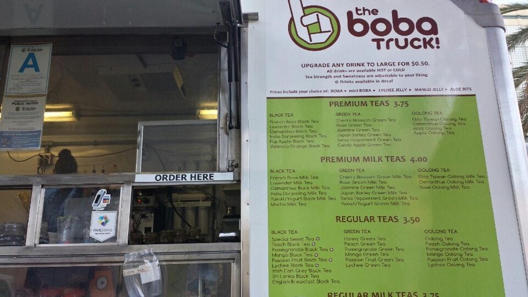 Menu at The Boba Truck restaurant, Los Angeles, Greater LA Metro Area