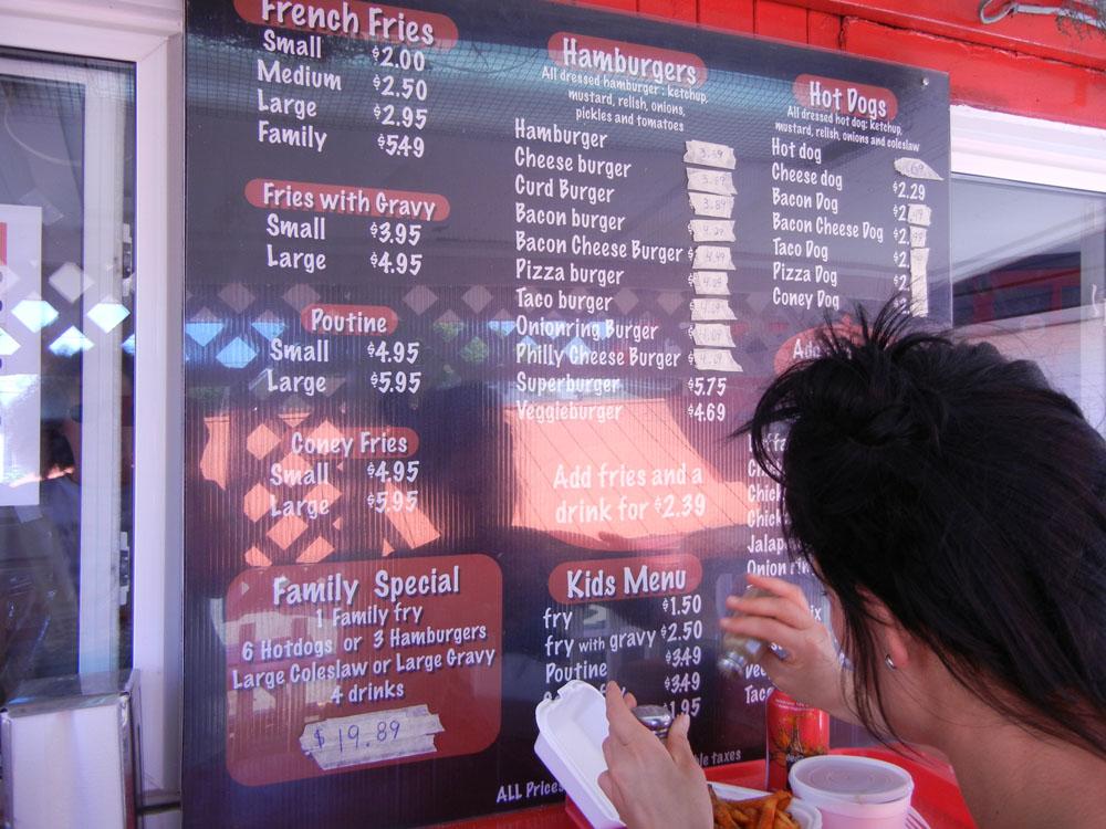 Menu at The Loose Caboose restaurant, Cornwall