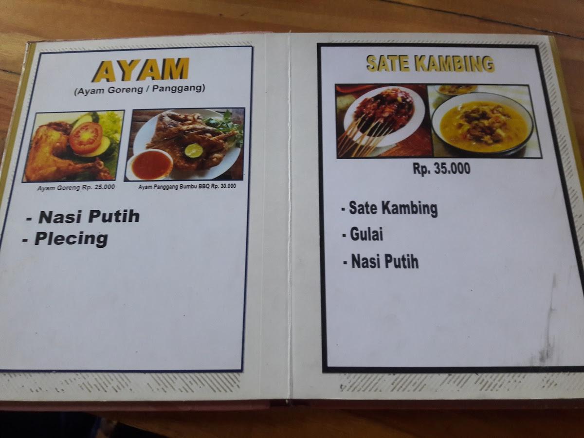 Menu at Lesehan Sengkidu Indah restaurant, Sengkidu