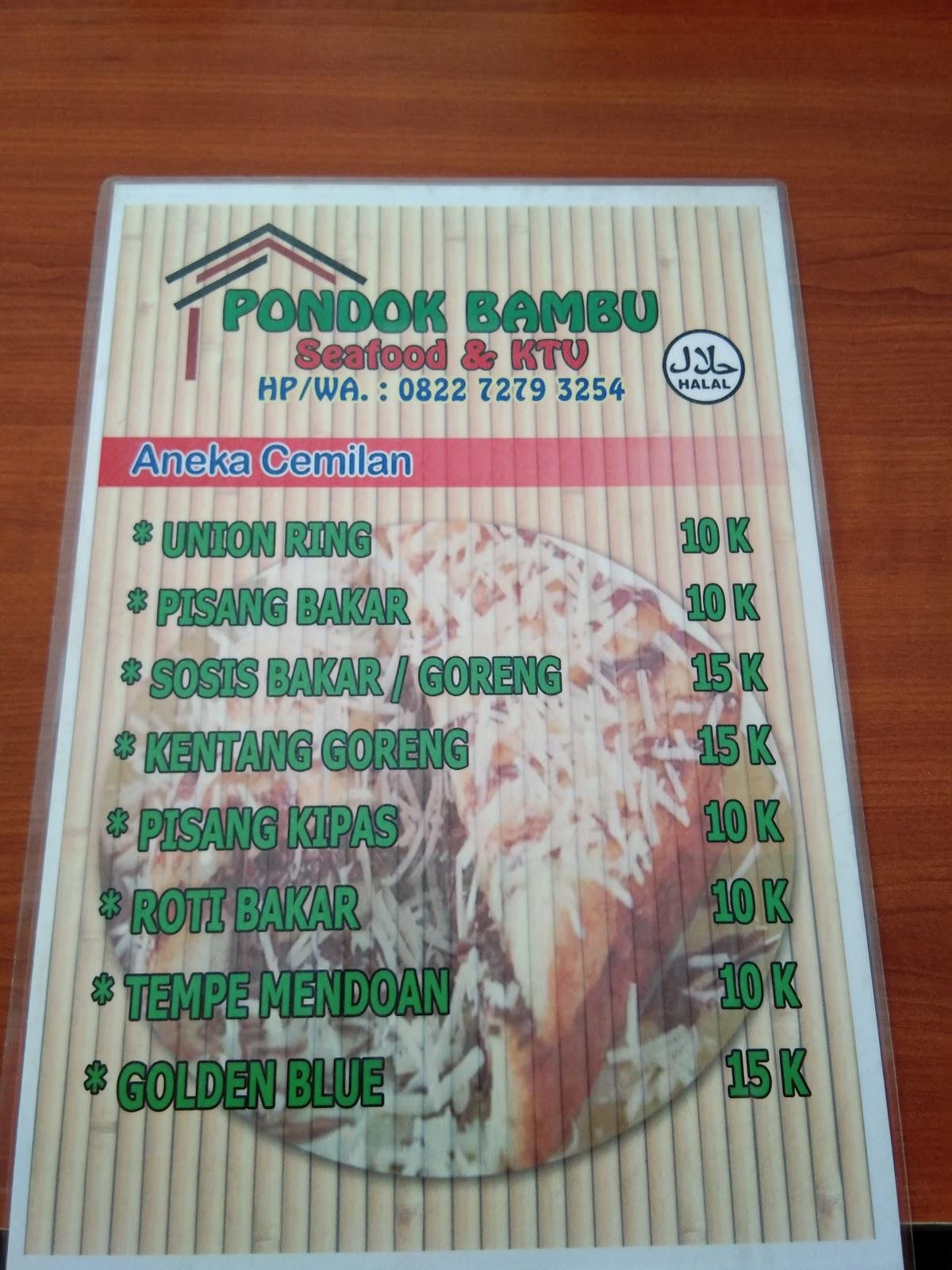 Menu at Pondok Bambu Seafood & KTV restaurant, Gunungsitoli