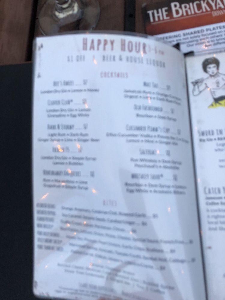 Menu at The Brickyard Downtown pub & bar, Chandler