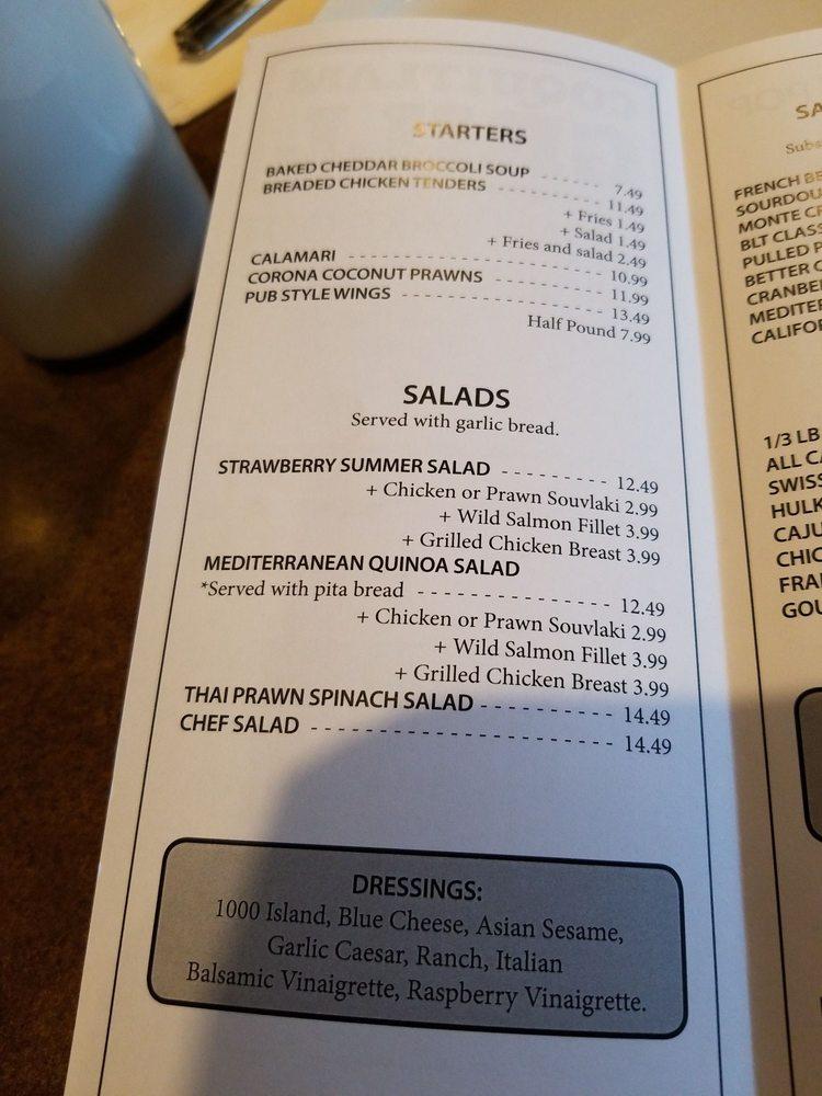 Menu at The Coquitlam Grill restaurant, Coquitlam