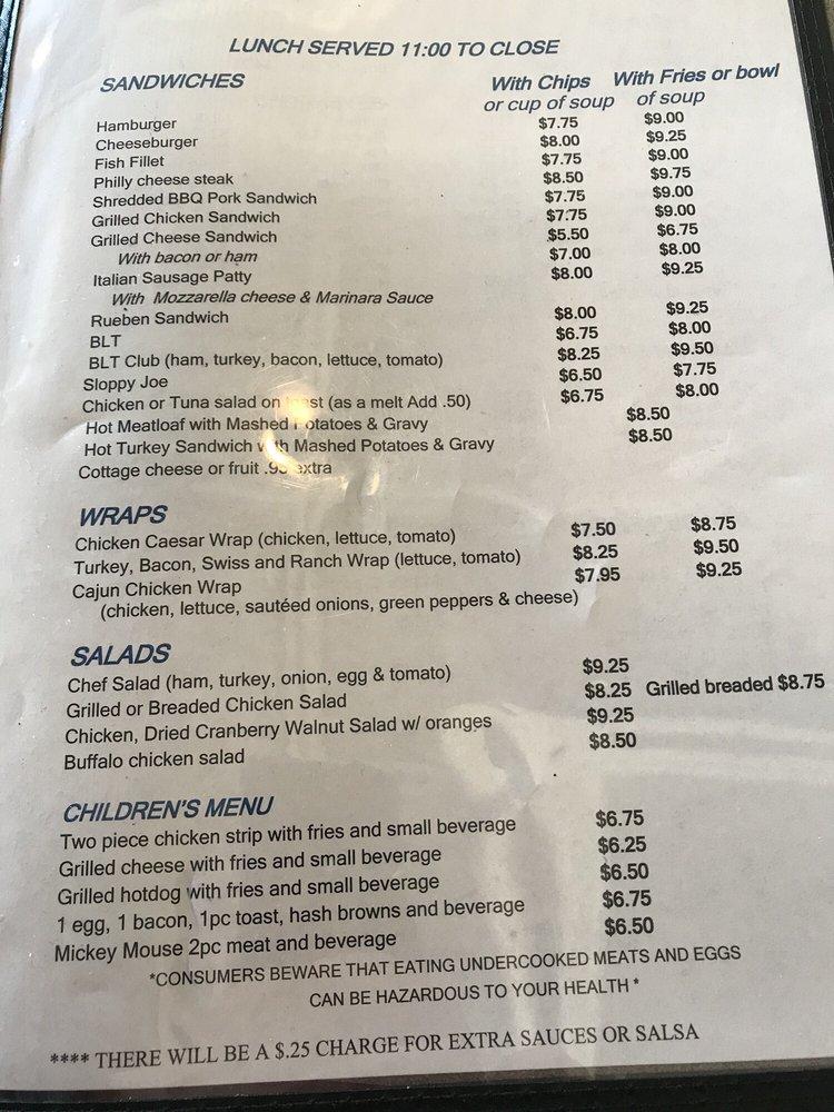 Menu at The Crossings Restaurant, Waukesha