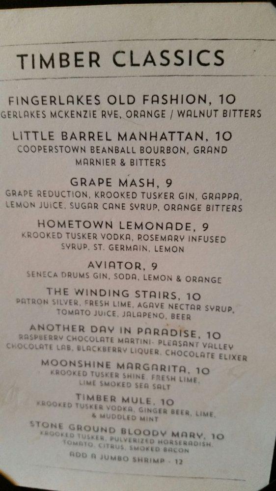 Menu at Timber Stone Grill pub & bar, Hammondsport