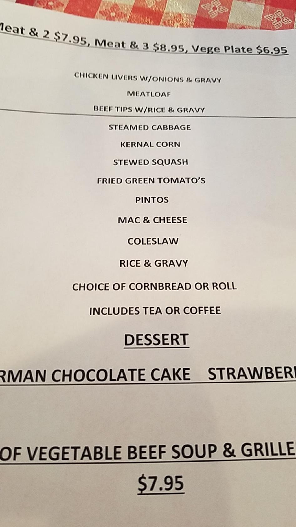 Menu at Farm Cafe, USA, SC-59