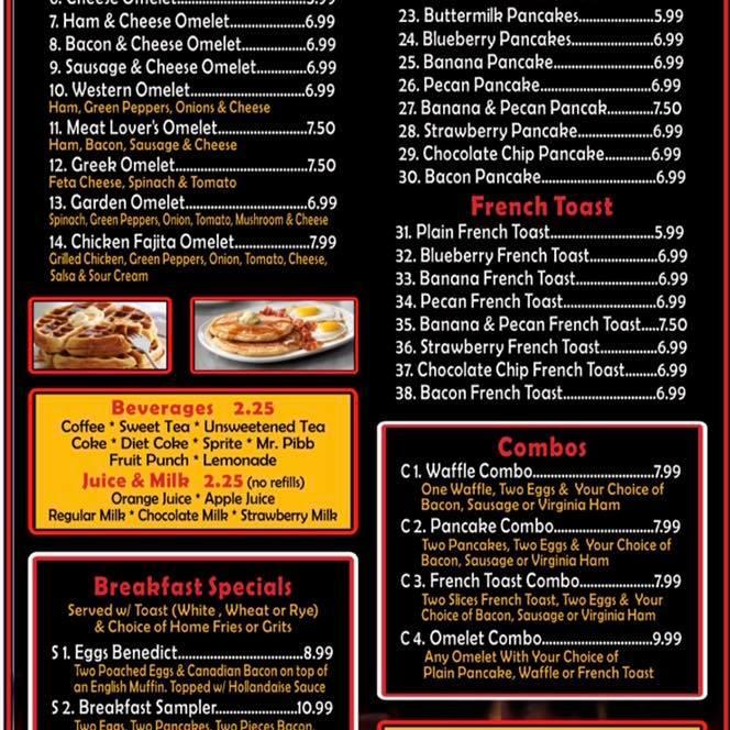 Menu at Mathews Grill and Deli pizzeria, Mathews
