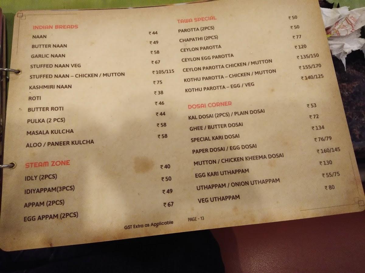 Menu at ANJAPPAR CHETTINAD A /C RESTAURANT, Tirunelveli