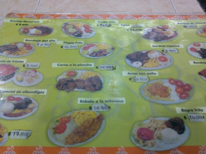 Menu at Asados los troncos restaurant, Medellín