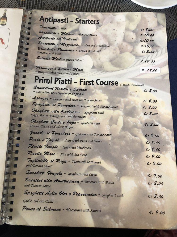 Menu at Gavi Cafè cafe, Rome