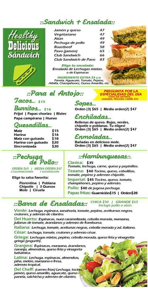 Menu at LG Express cafe, Ensenada