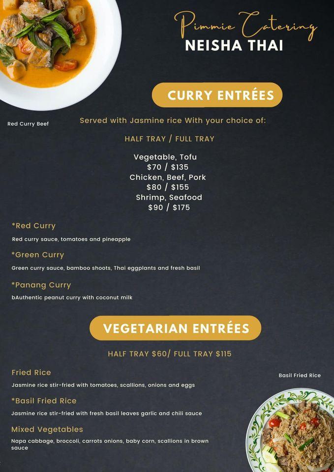 Menu at Neisha Thai pub & bar, Vienna, Leesburg Pike Ste 110