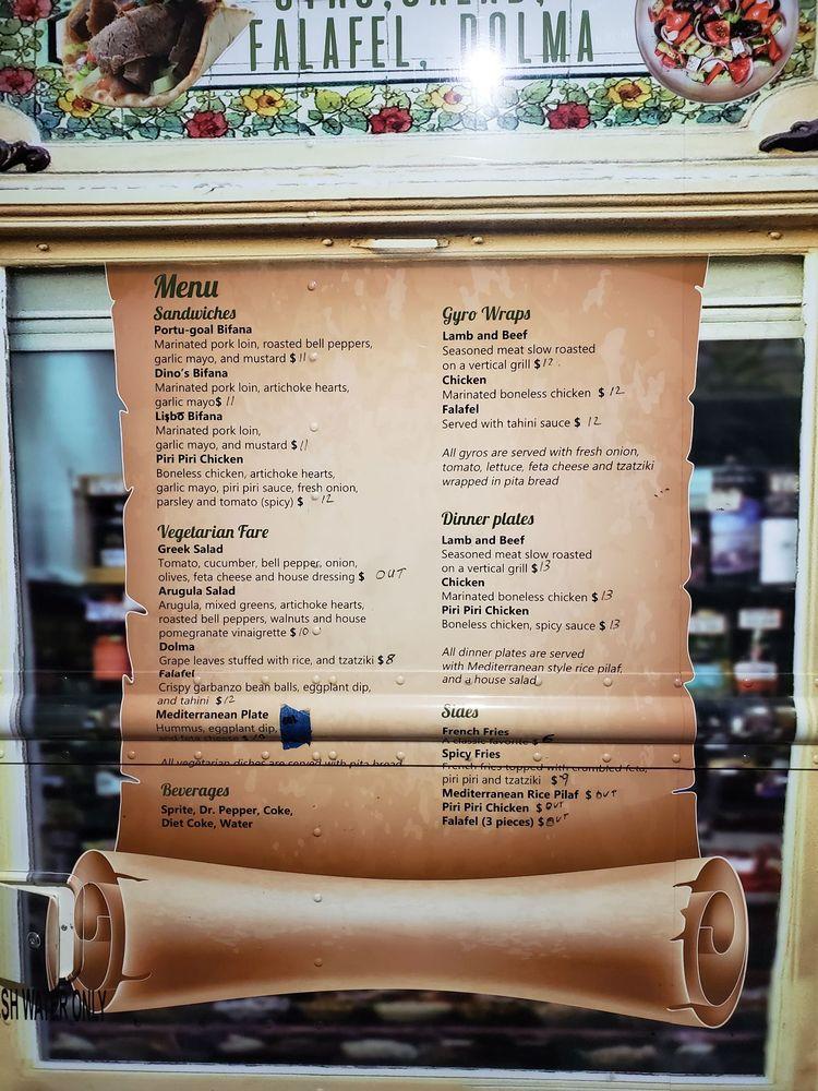 Menu at Portu-Goal Street Food, Sacramento