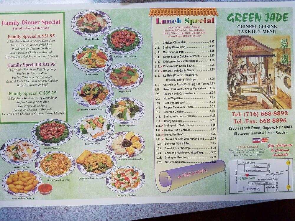 Menu at Green Jade restaurant, Depew
