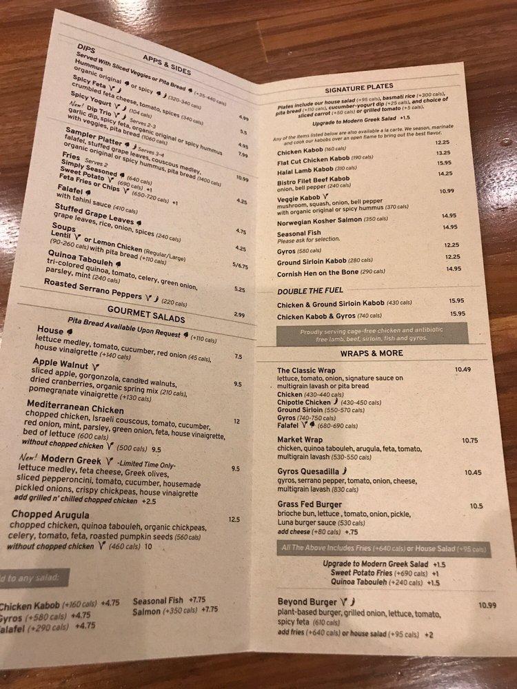 Menu at Luna Grill Santa Barbara, Santa Barbara