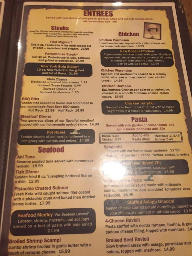 Menu at River House Cafe, Charleroi, 506 McKean Ave