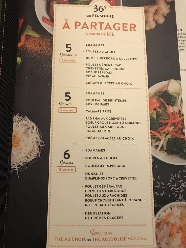 Menu at Sésame restaurant, Montréal, 141 Atwater Ave